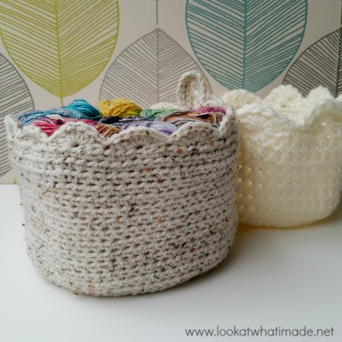 A Touch of Scallop - Crochet Basket Pattern ⋆ Look At What I Made
